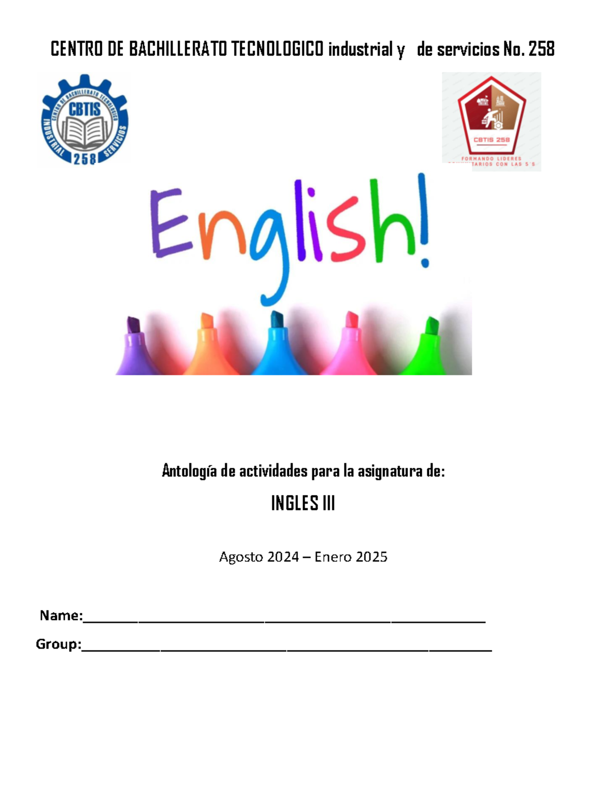 Cuadernillo Inglés III - CENTRO DE BACHILLERATO TECNOLOGICO industrial ...