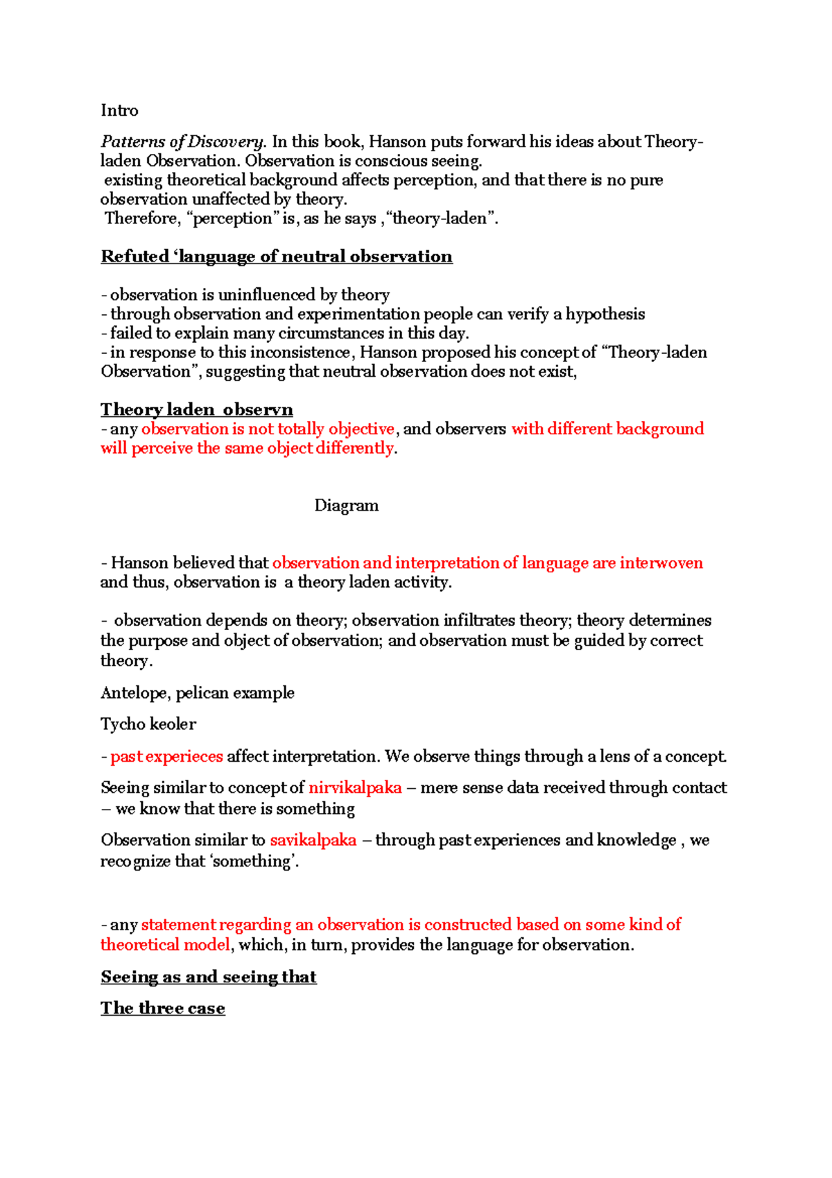 Hanson - Intro Patterns of Discovery. In this book, Hanson puts forward ...