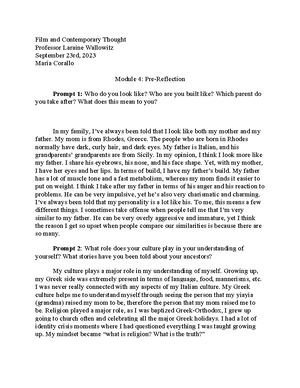 Reflection - Mod. 5 - my responses to some coursework questions - Film ...