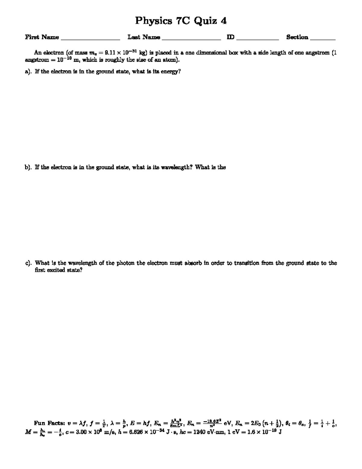 The electron inside a box - CHE 2C - Studocu