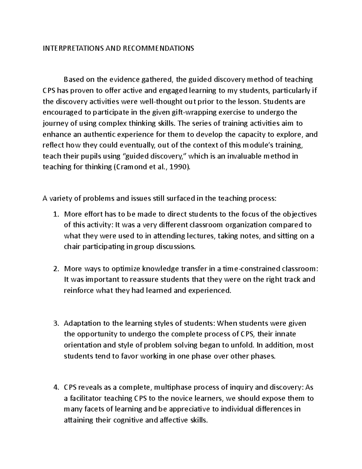 Interpretations AND Recommendations - INTERPRETATIONS AND ...