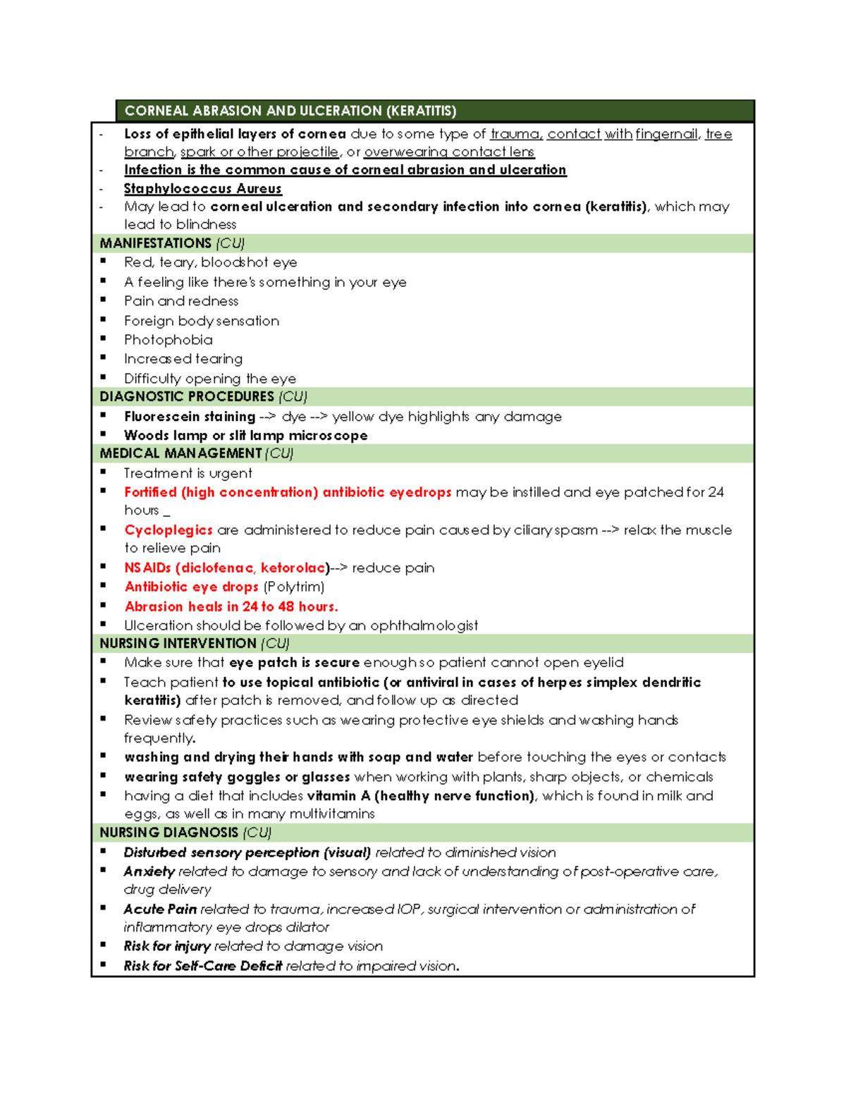 Corneal Abrasion AND Ulceration - CORNEAL ABRASION AND ULCERATION ...