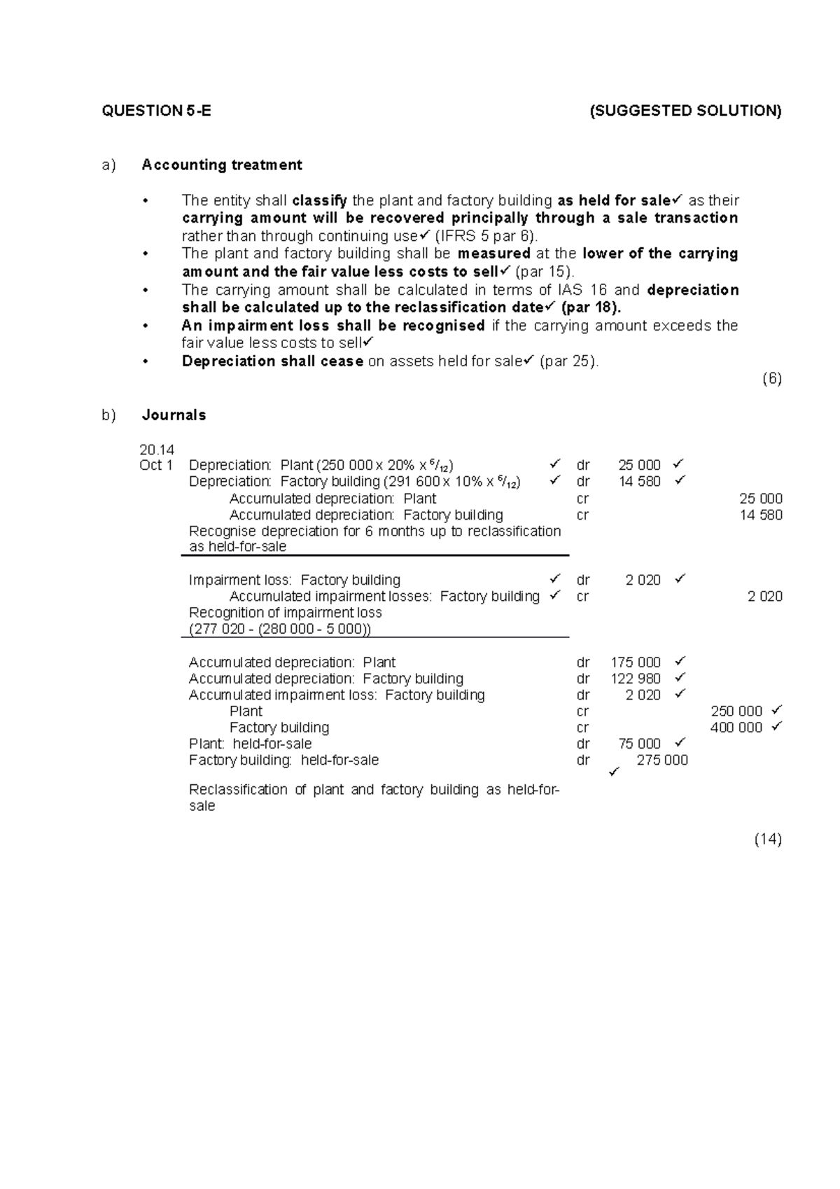 Tutorial question 1 - Suggested solution - QUESTION 5-E (SUGGESTED ...