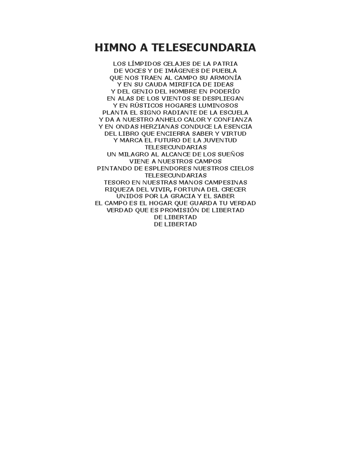 Himno A Telesecundaria - HIMNO A TELESECUNDARIA LOS LÍMPIDOS CELAJES DE ...