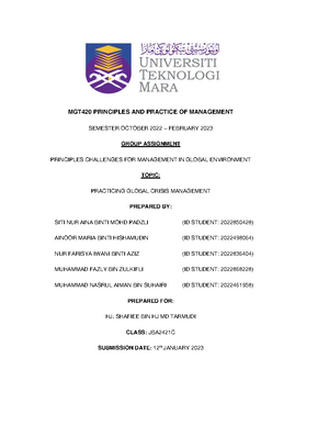 Mgt chapter 8 - MGT162 - Fundamental of Management - Studocu