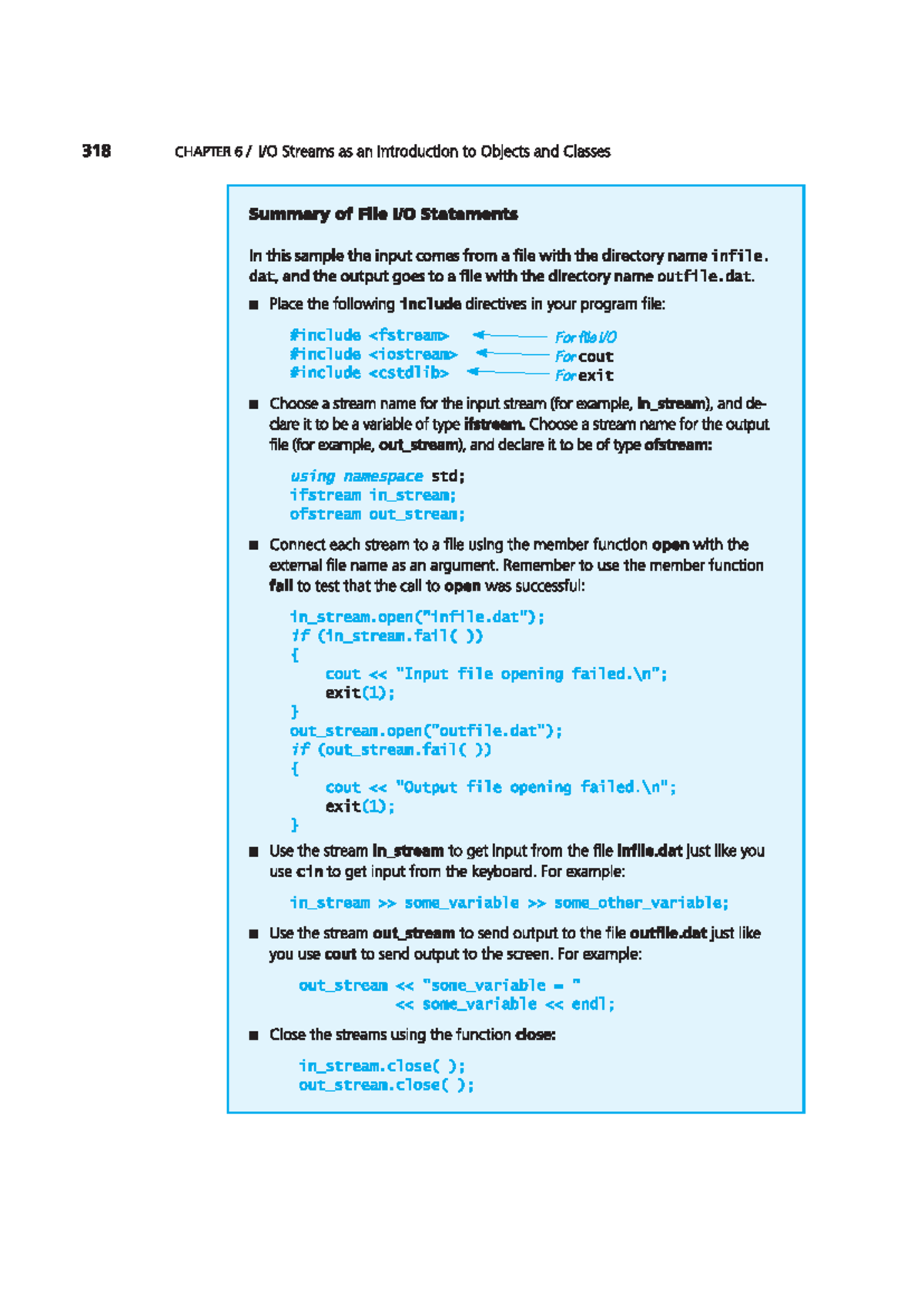 Chap 61 Io And Streams 318 Chapter 6 Streams As An Introduction To Objects And Classes