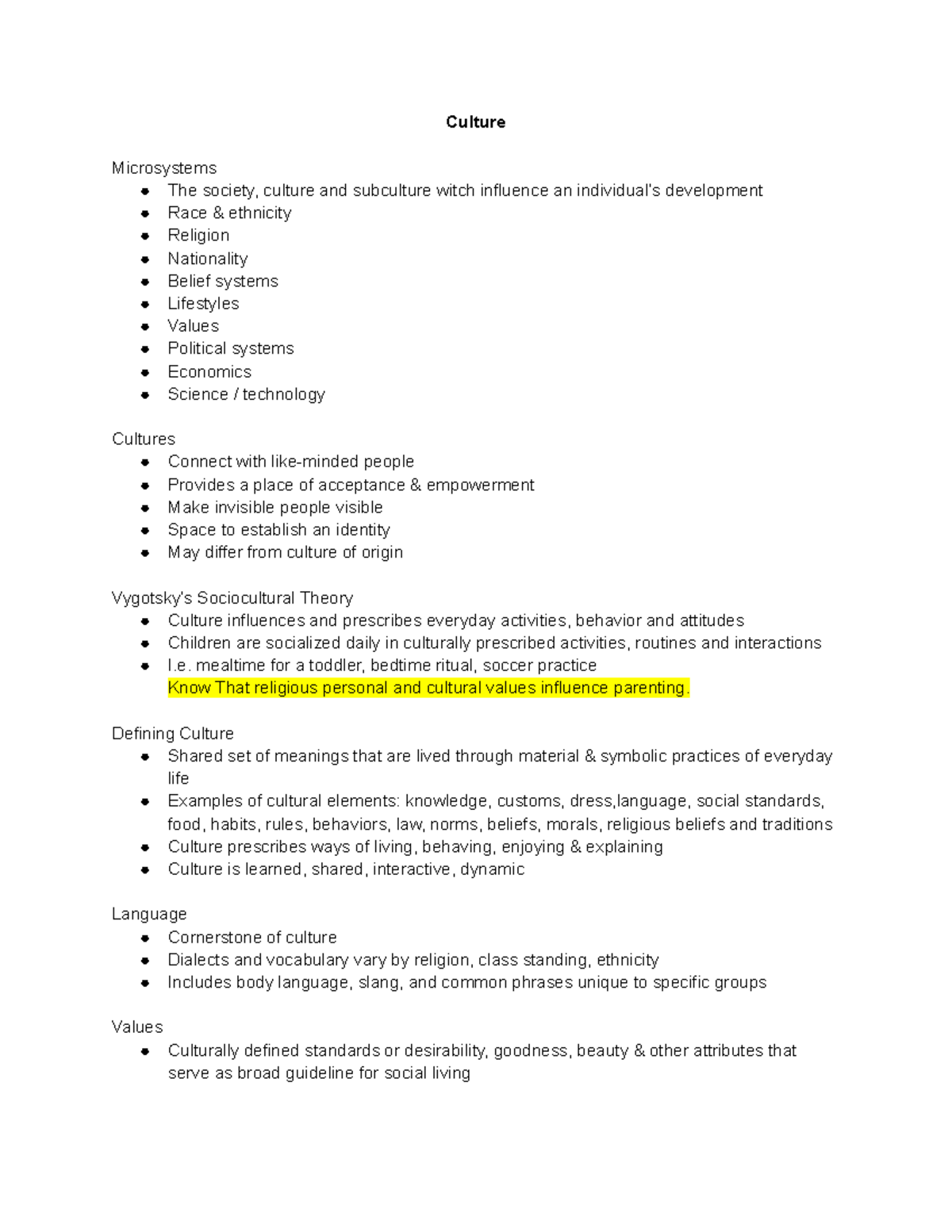 Culture- Lecture Note - Culture Microsystems The society, culture and ...