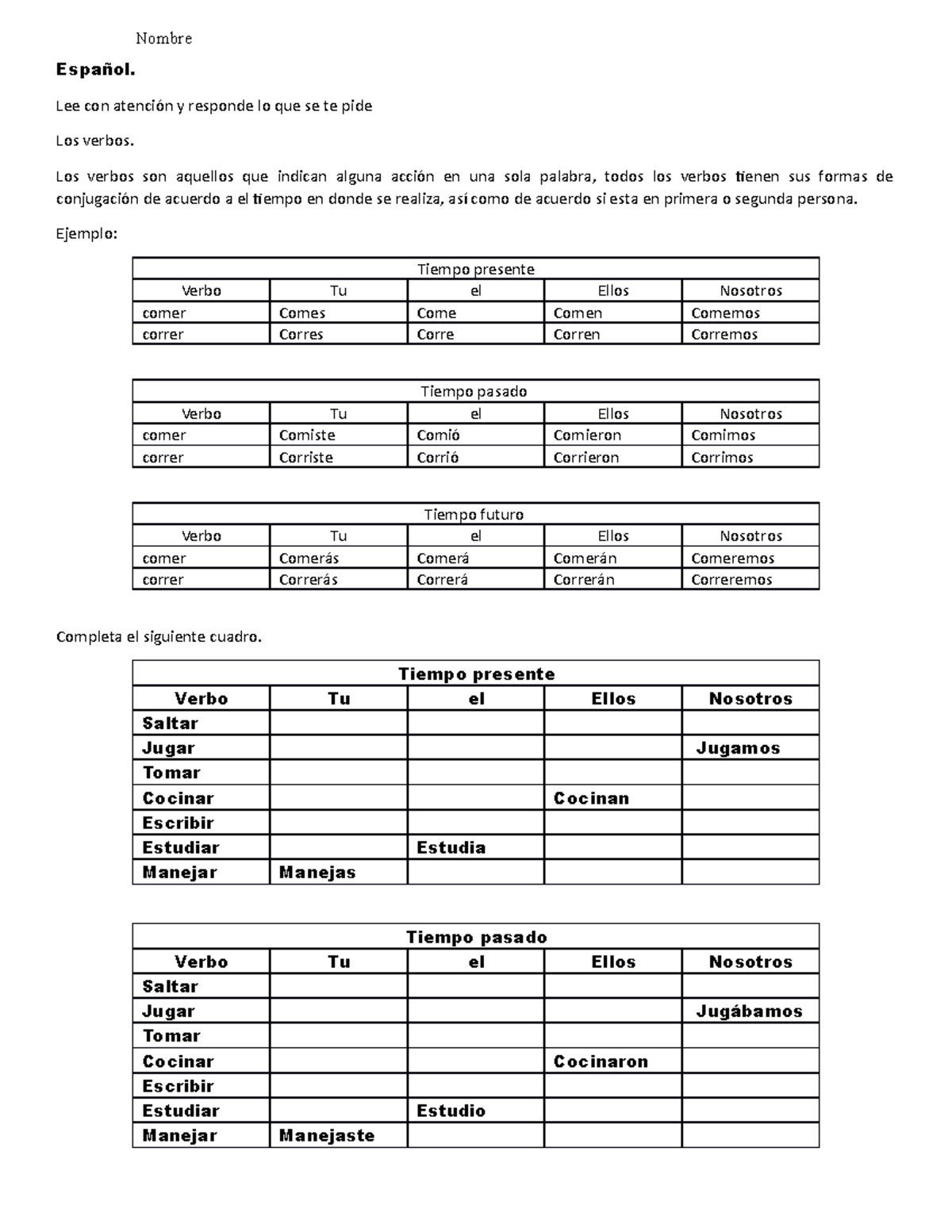 Cuadernillo 2 - Español. Lee con atención y responde lo que se te pide ...