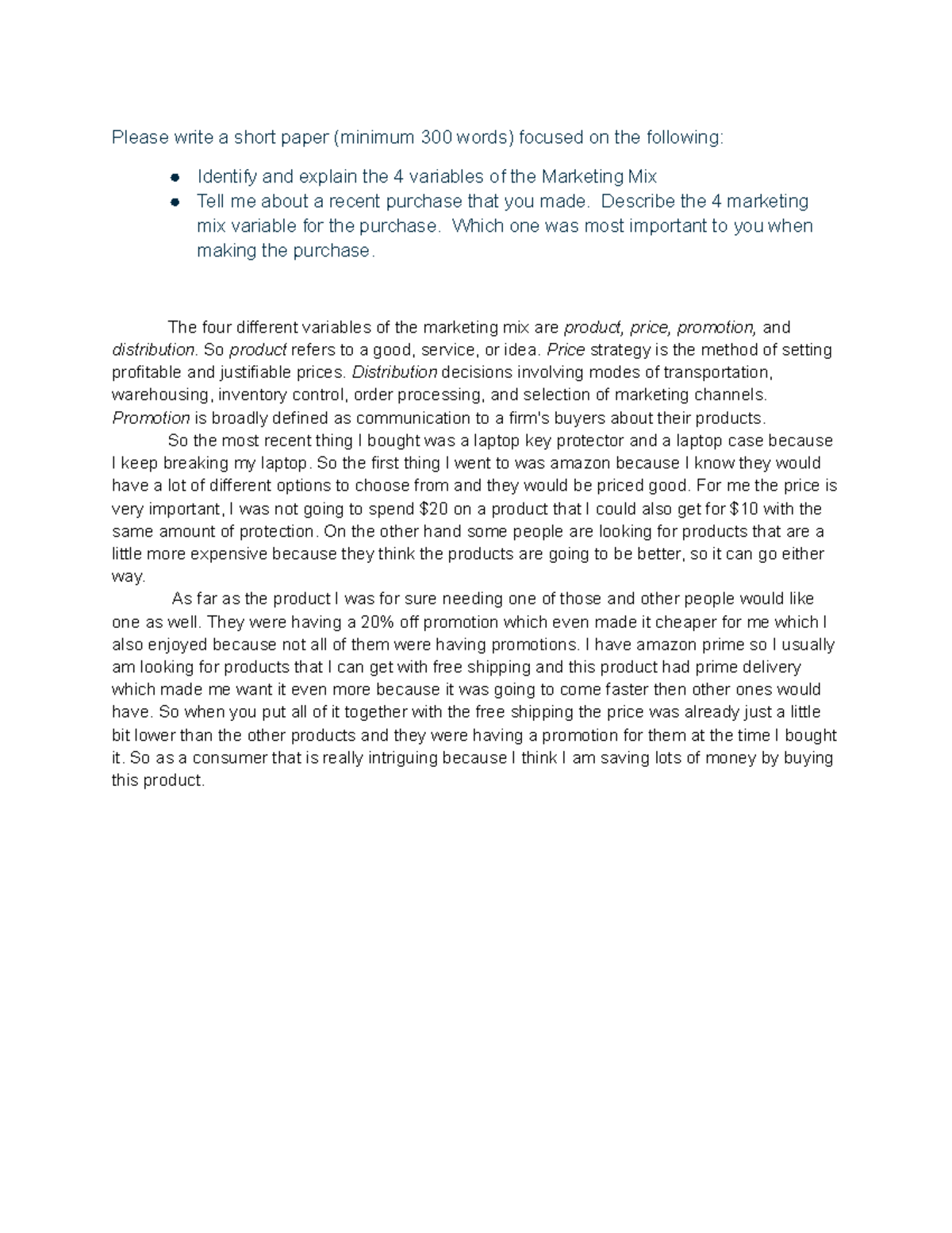 Marketing current events - Please write a short paper (minimum 300 ...