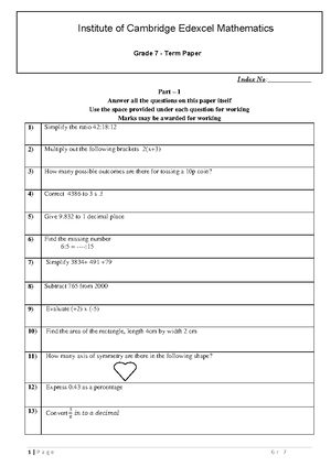 Cie a2 maths 9709 pure3 v2 znotes - Updated to 2019 Syllabus CIE A ...