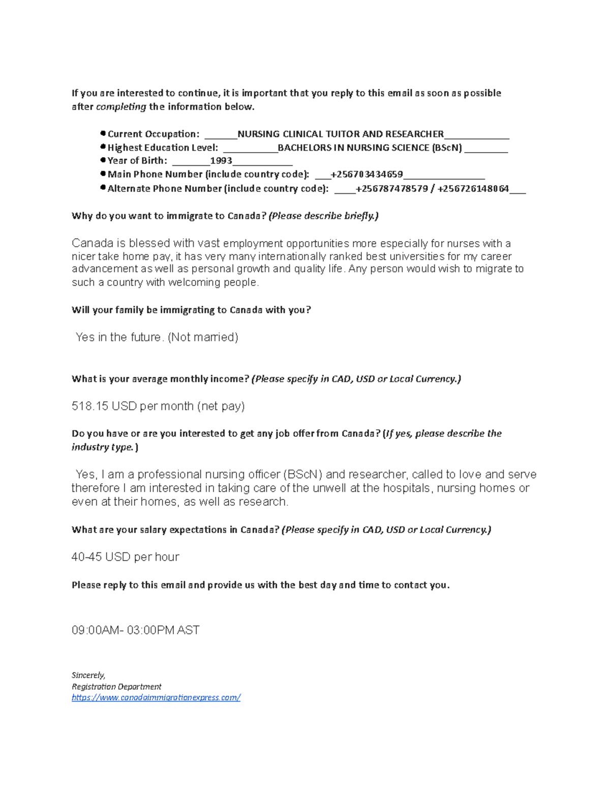 Canadian Immigration - REFERENCE - If you are interested to continue ...