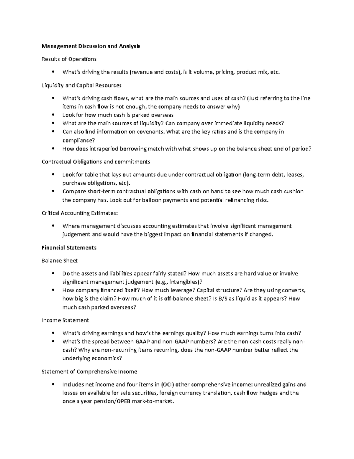 How to Read 10K - Lecture notes on how to read 10K - Management ...