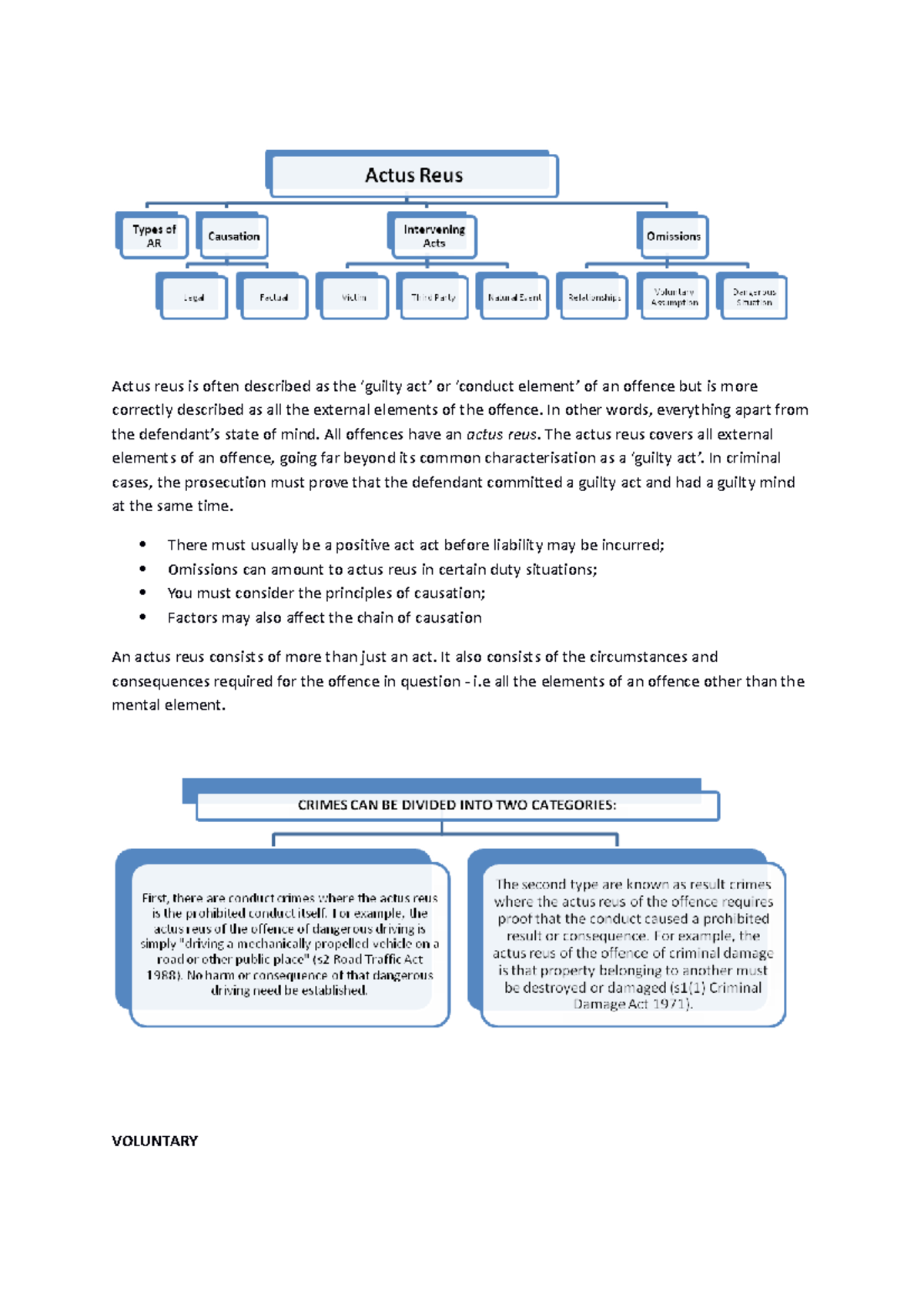 Acus Reus broken down - Actives reus - Actus reus is often described as ...