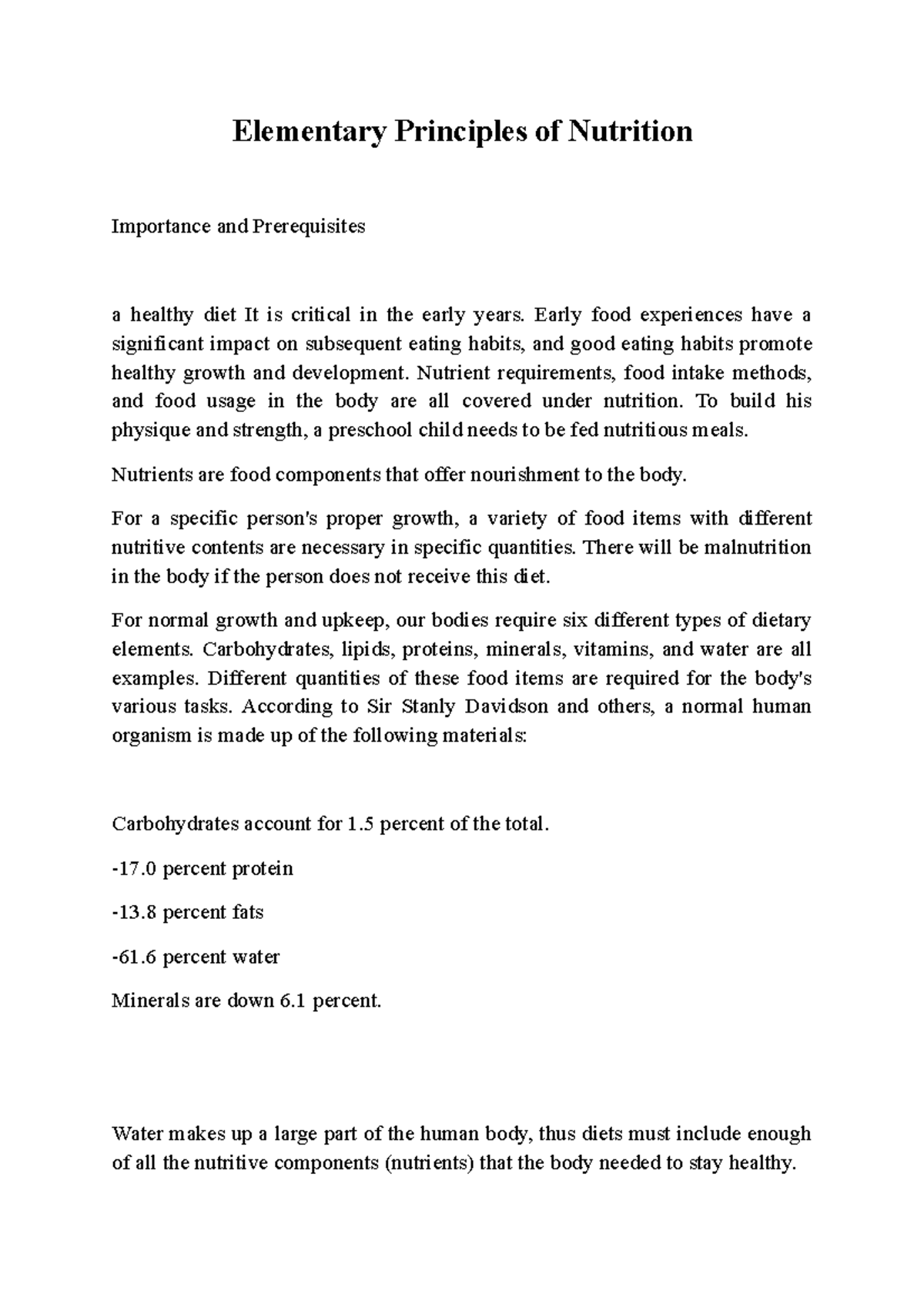Elementary Principles of Nutrition - Diversity and inclusion in Early ...