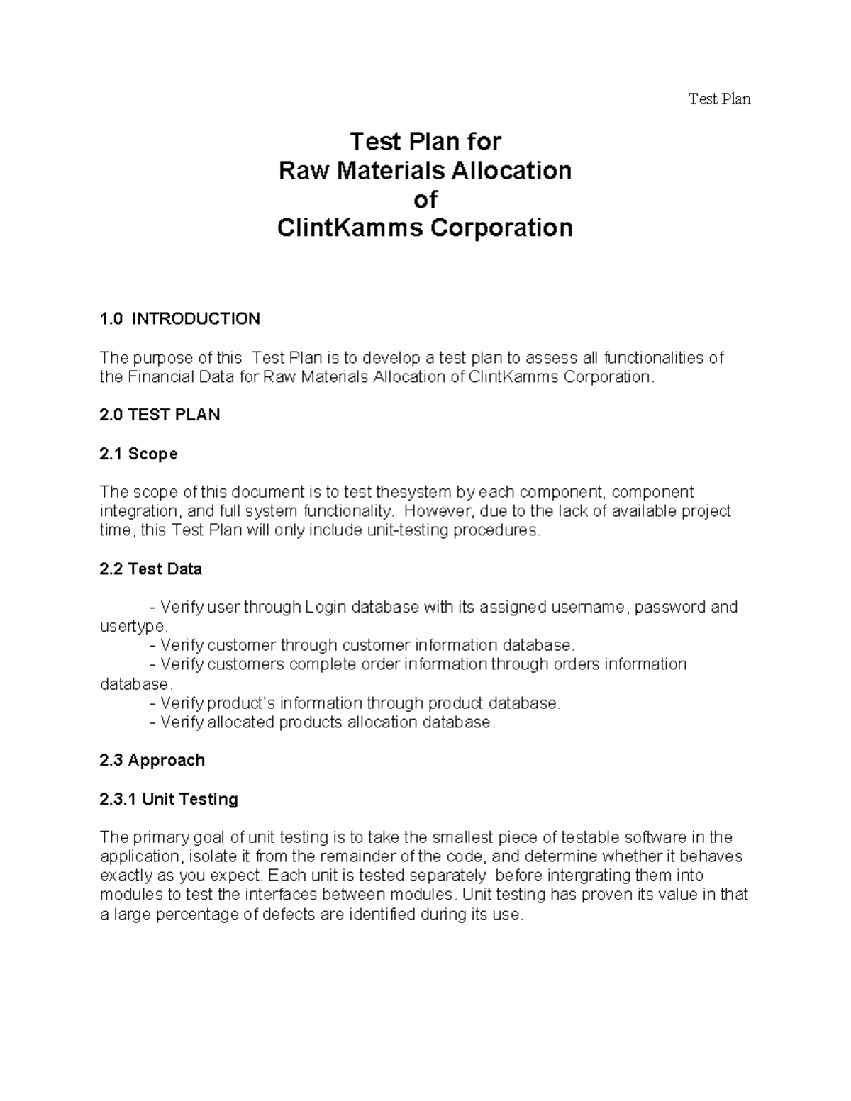 Gonzales, Jessa Test Plan - Test Plan for Raw Materials Allocation of ...