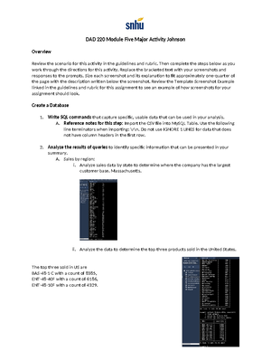 Module 5 Data Analysis and Summary for DAD Course - Brandon Hobbs DAD ...