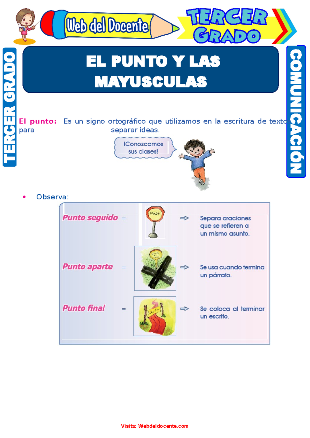 El-Punto-y-las-Mayúsculas-para-Tercer-Grado-de-Primaria - El punto: Es ...