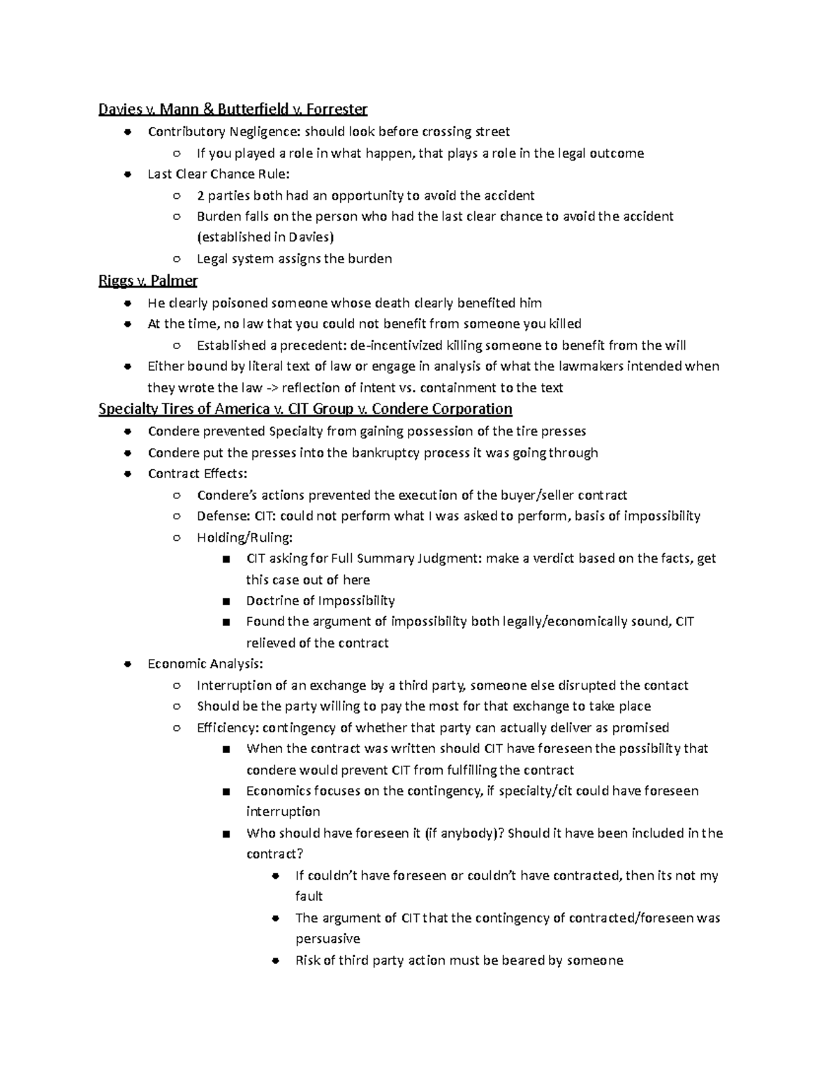EC410 1 24 - year lecture notes, unit 1/3 - Davies v. Mann ...