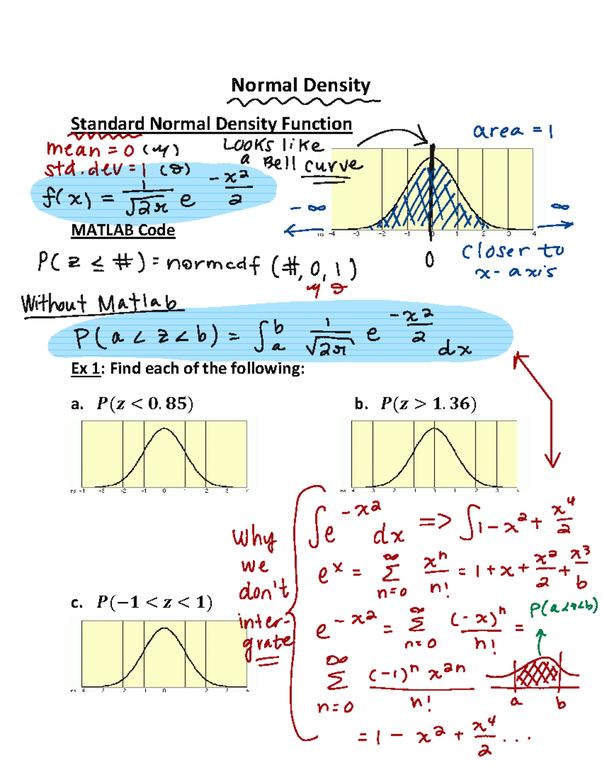 Lecture Notes Normal Density 1421995414 - Normal Density Normal Density ...