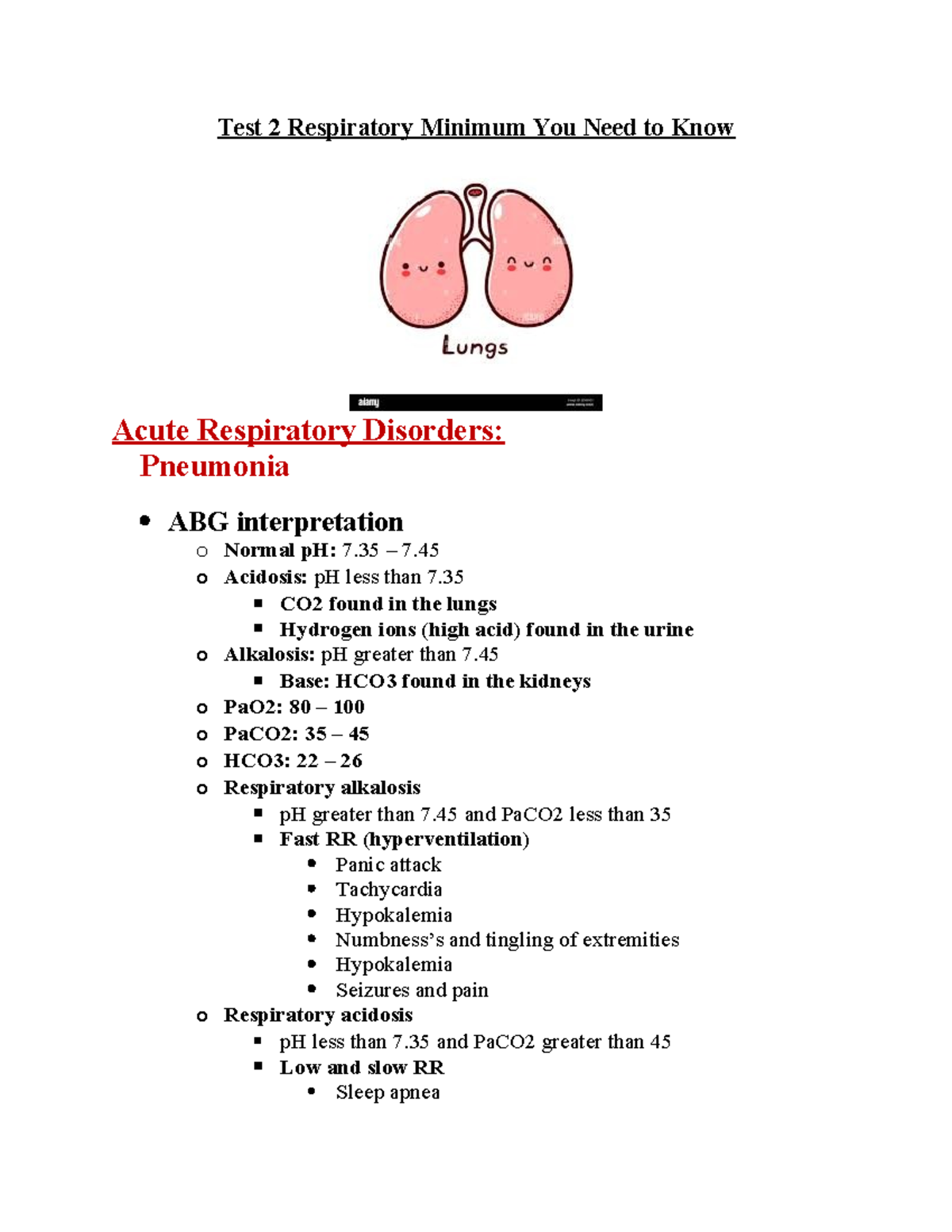 Test+2+Respiratory+Key+Points - Test 2 Respiratory Minimum You Need to ...