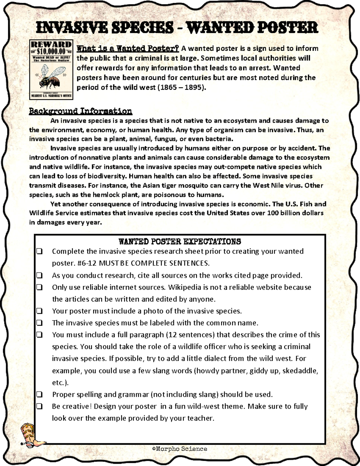 Digital Project - Invasive Species - What is a Wanted Poster? A wanted ...