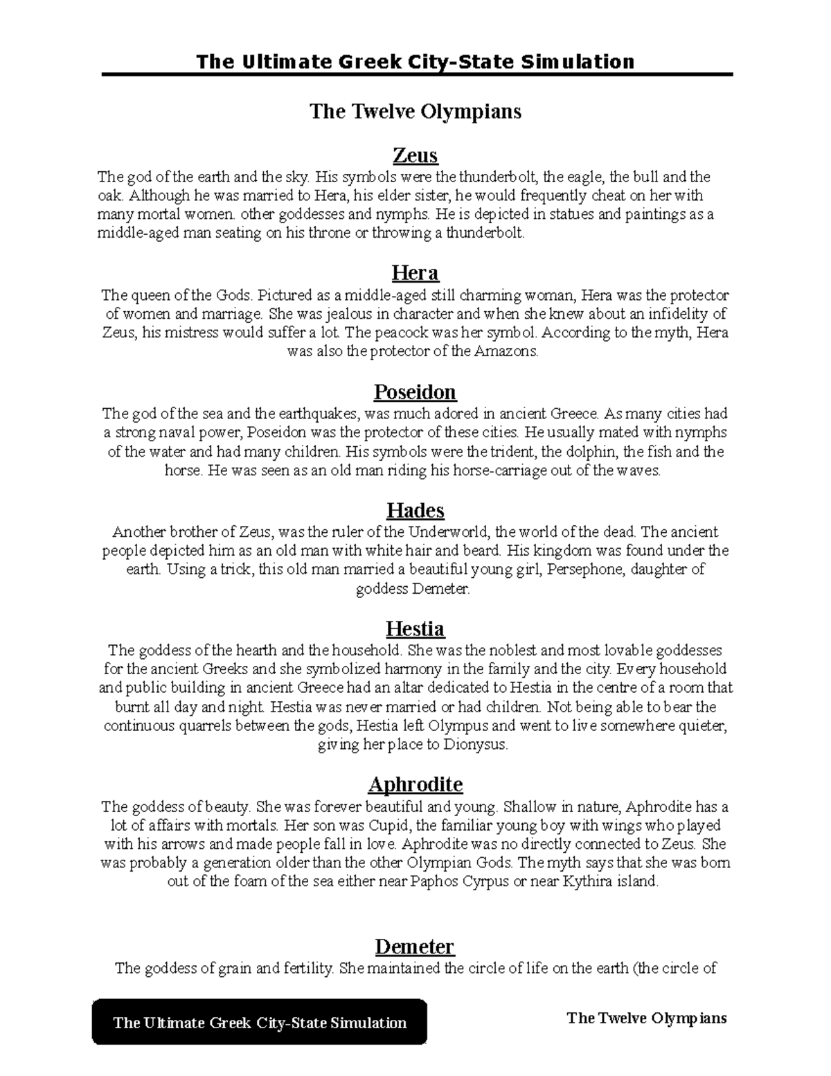 The+Twelve+Olympians - The Ultimate Greek City-State Simulation The ...