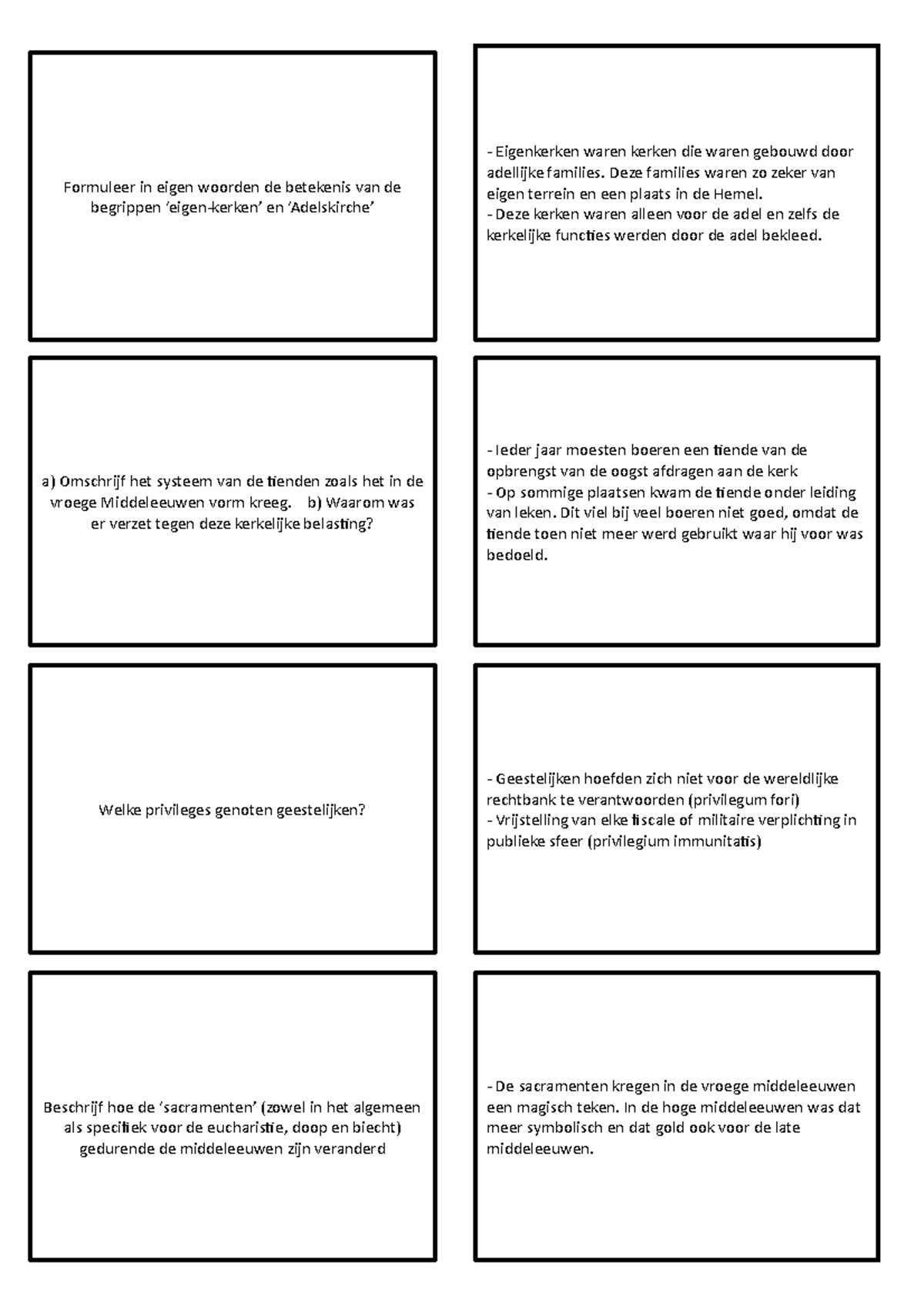 Flashcards geestelijken - Formuleer in eigen woorden de betekenis van ...