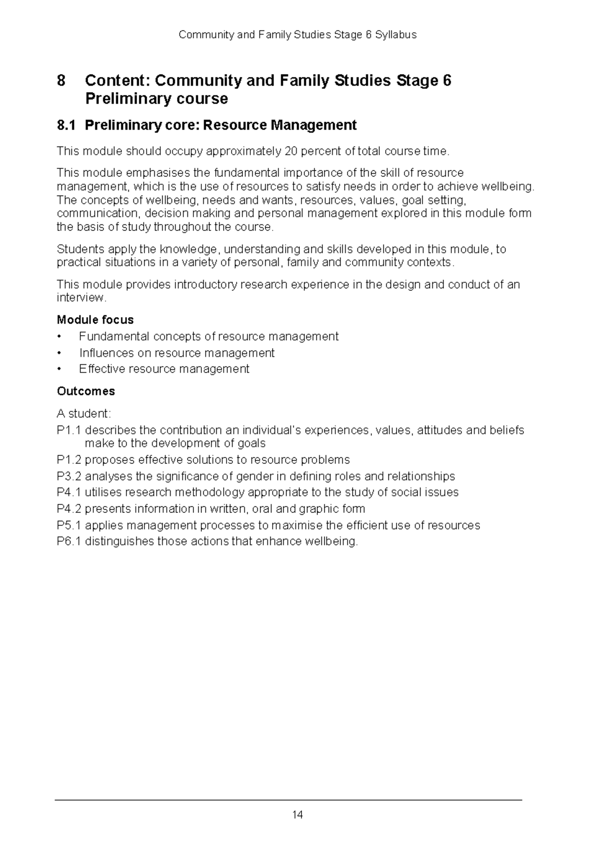 Cafs stage 6 syllabus - 8 Content: Community and Family Studies Stage 6 ...