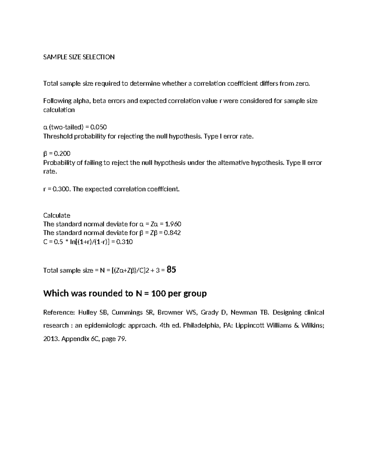 Sample SIZE Selection copy - SAMPLE SIZE SELECTION Total sample size required to determine ...