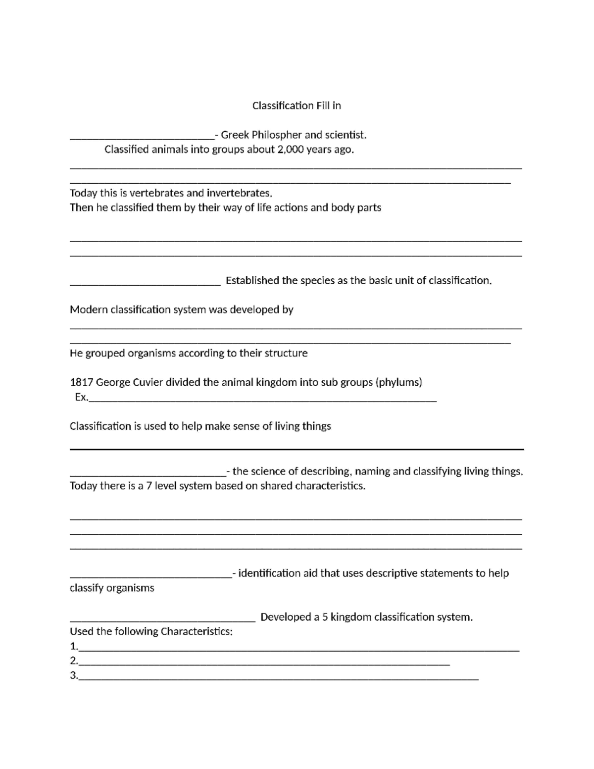 Classification Fill in - JOUR 2150 - Studocu