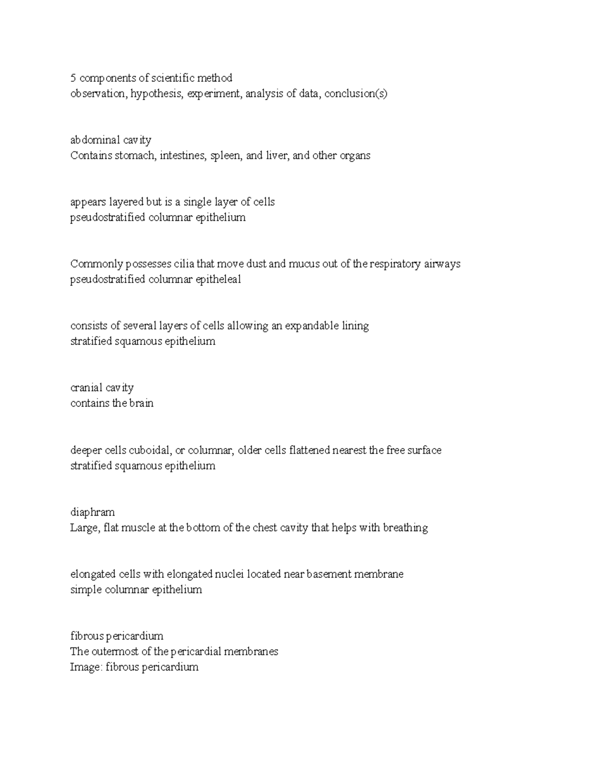AP Lab 1 - Lab for Anatomy and Physiology - 5 components of scientific ...