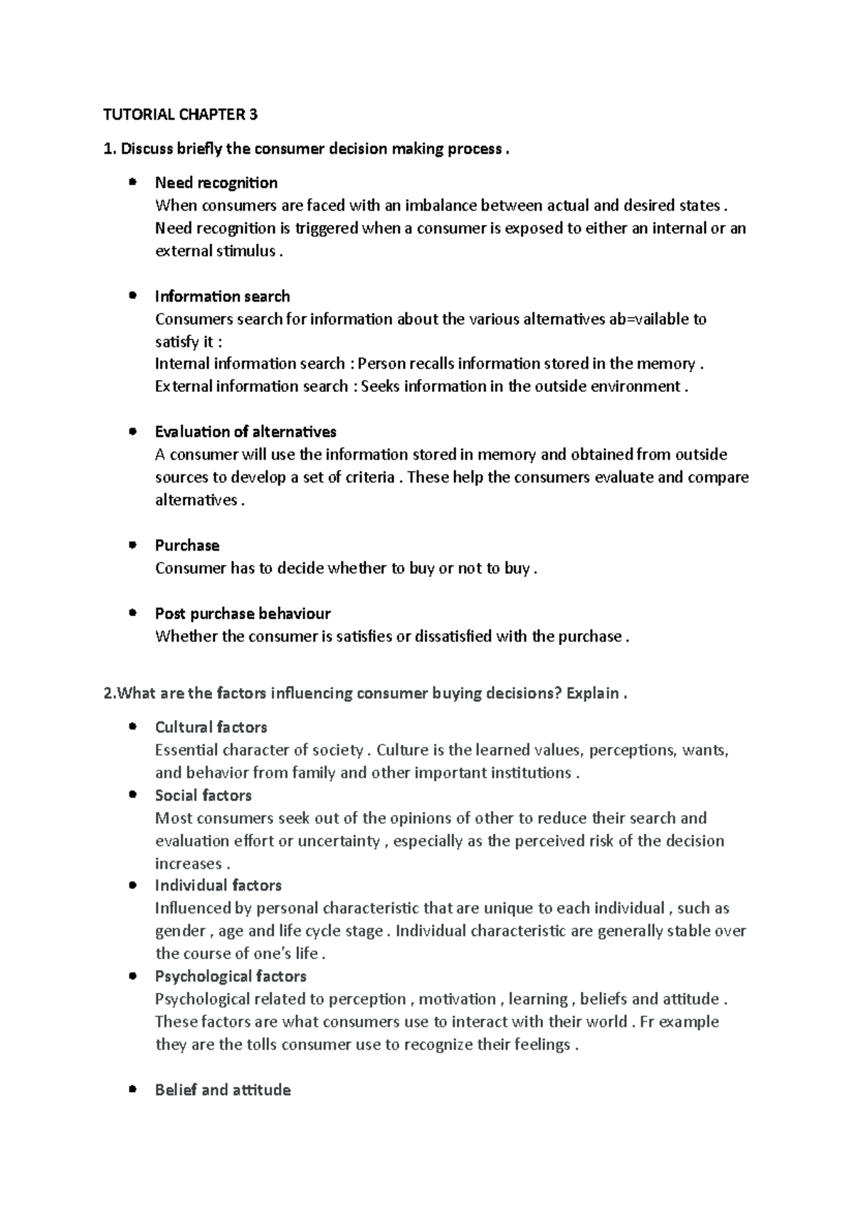 Tutorial Chapter 3 - Fundamenntal Of Marketing - UTM - Studocu