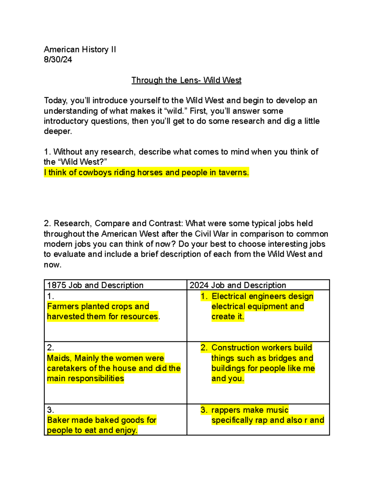 Wild West - nice - American History II 8/30/ Through the Lens- Wild ...