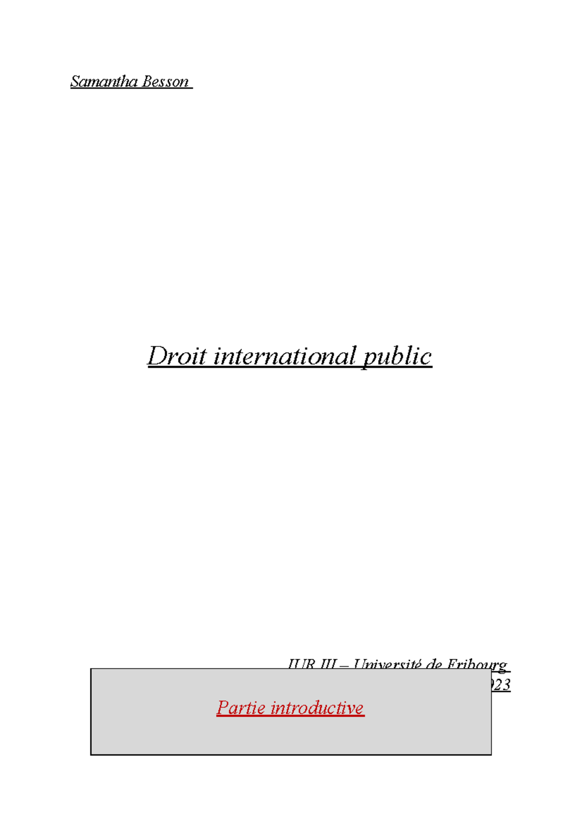 Droit international public - Samantha Besson Droit international public ...