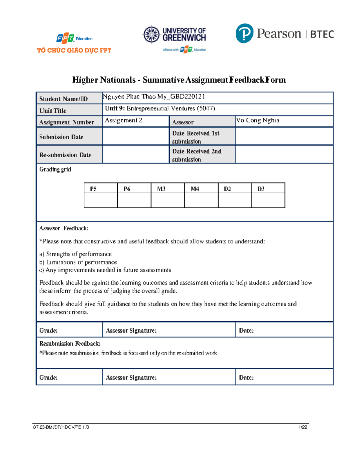 5047 ASM2 Nguyen Phan Thao My GBD1101. - 03 - BM/ĐT/HDCV/FE 1/0 1 / 29 ...