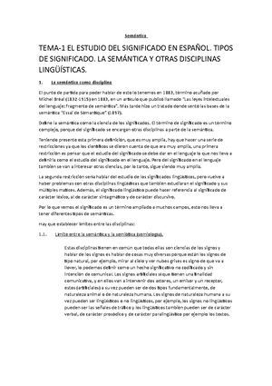 Tema 1 semantica - Semántica TEMA-1 EL ESTUDIO DEL SIGNIFICADO EN ...