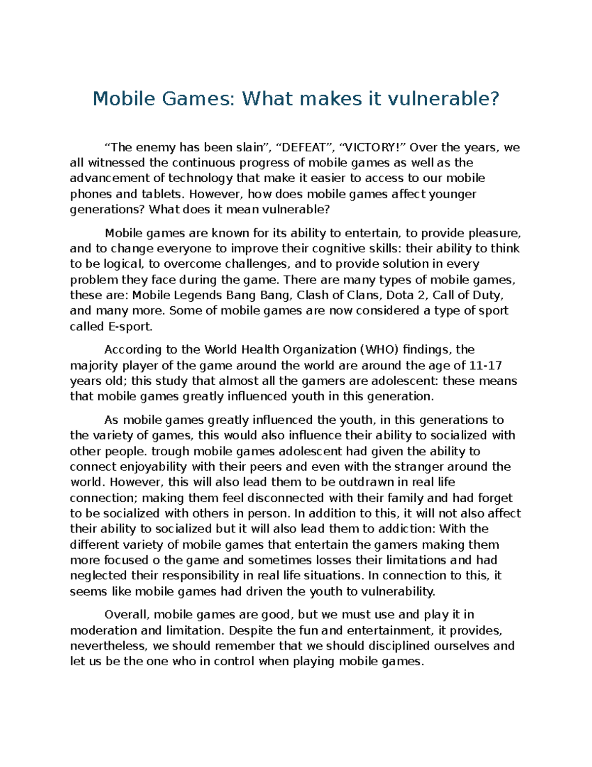 Mobile Games - articles - Mobile Games: What makes it vulnerable? “The ...