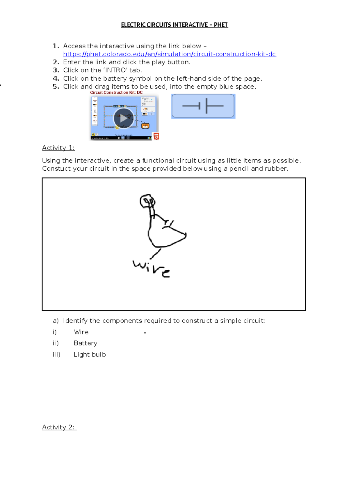 Constructing Circuits Extension - ELECTRIC CIRCUITS INTERACTIVE – PHET ...
