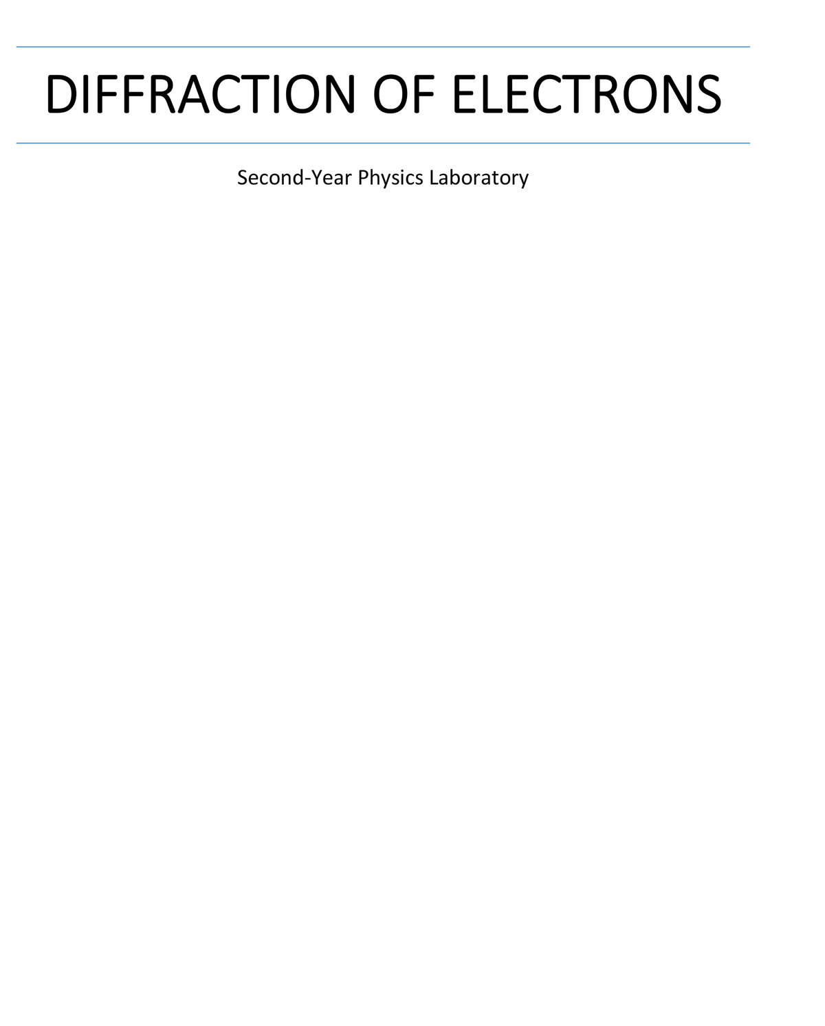 Electron Diffaction Lab Report - Warning: TT: undefined function: 32 ...