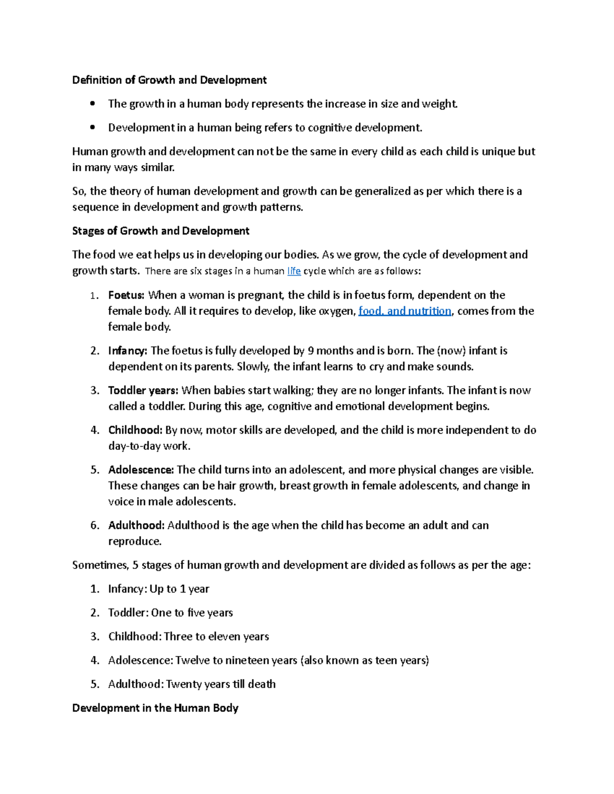 Stages Of Development Made In Class Definition Of Growth And