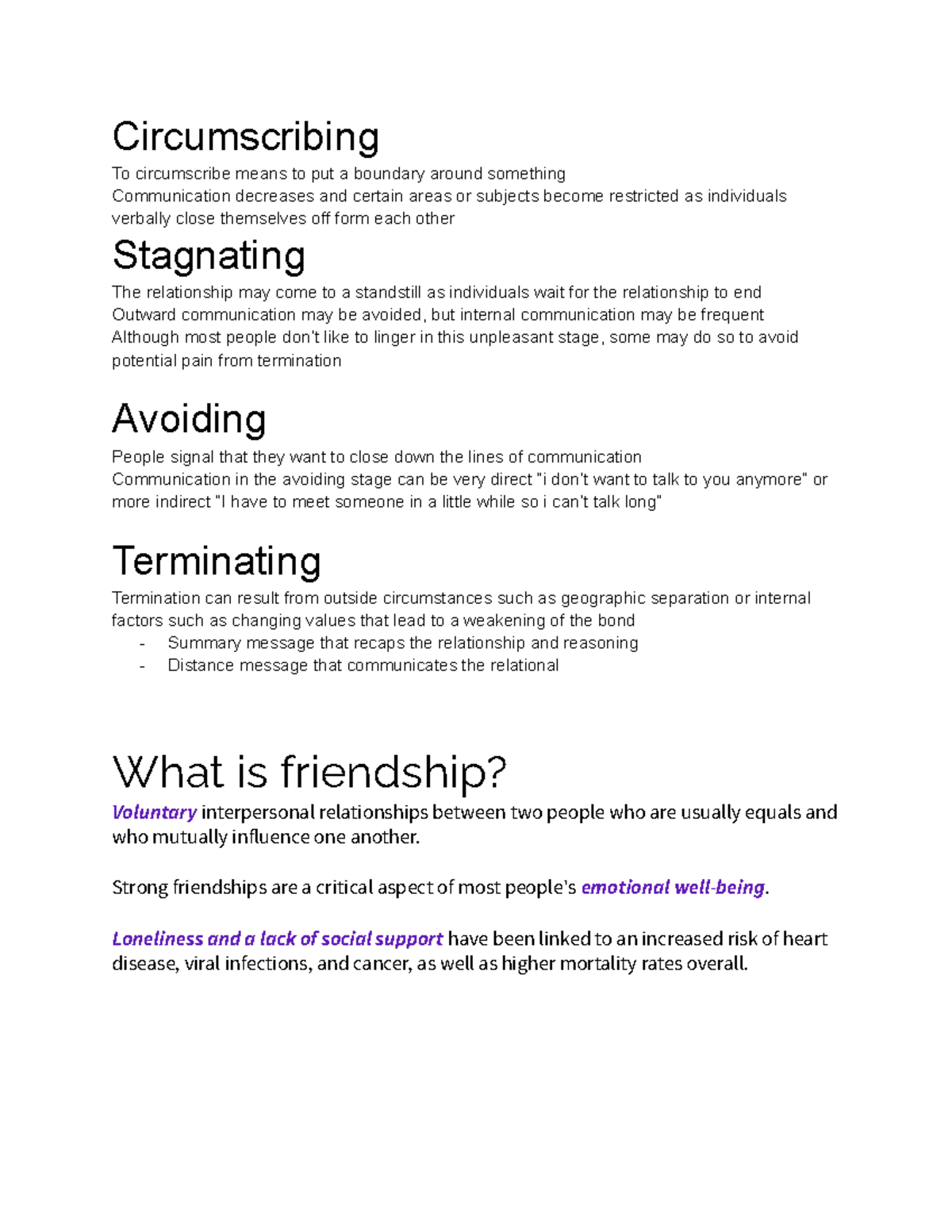 Intro TO COMM EXAM 2 Notes - Circumscribing To circumscribe means to ...