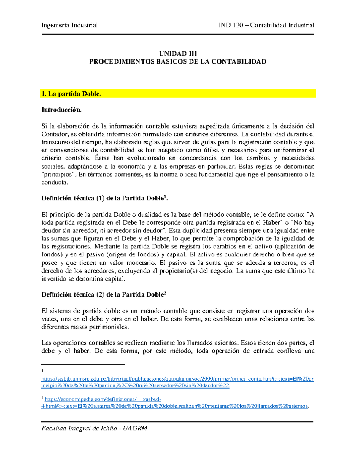 Unidad 3 Procedimientos DE LA Contabilidad - UNIDAD III PROCEDIMIENTOS BASICOS DE LA ...