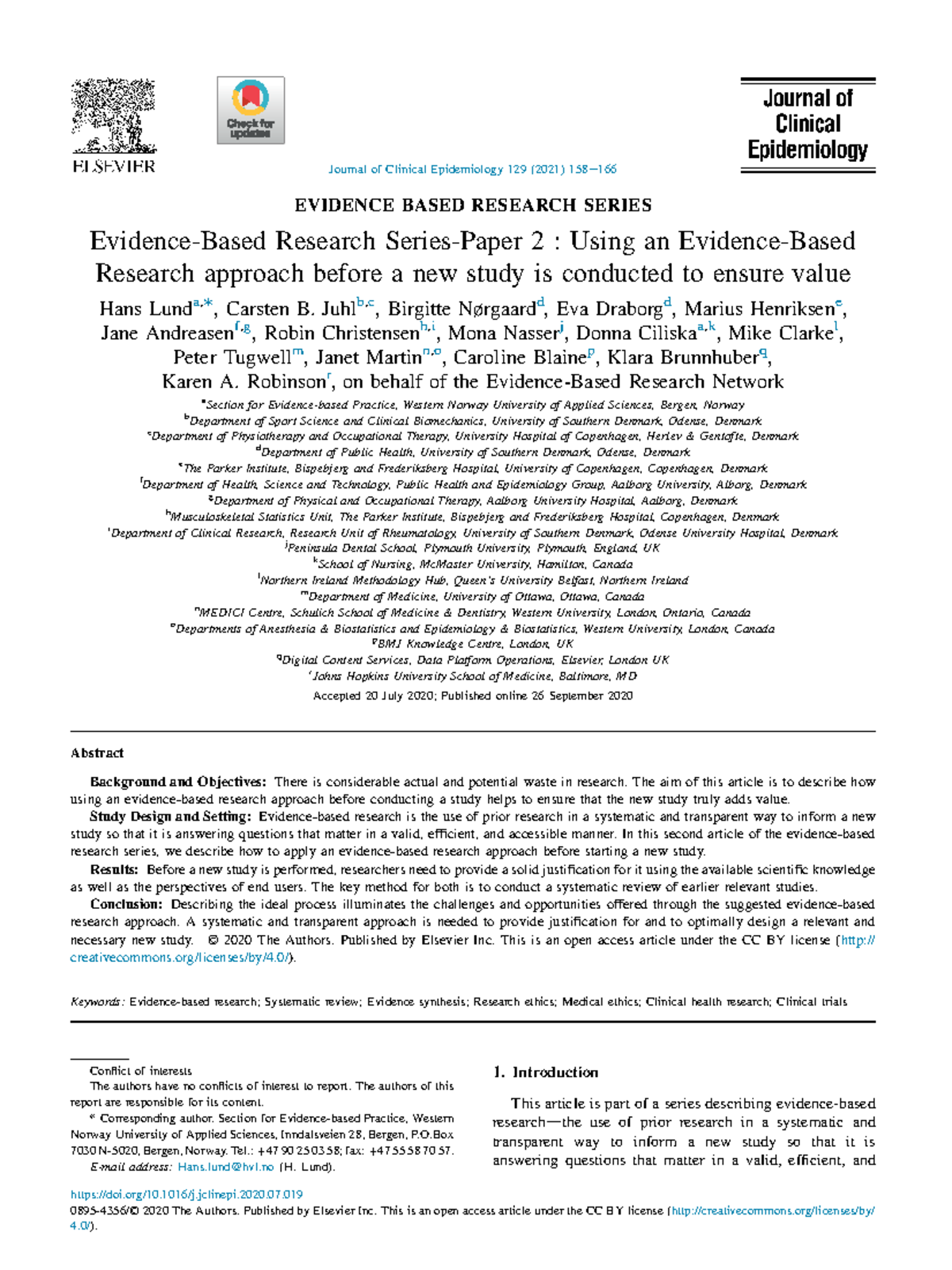 Evidence Based Research Series - EVIDENCE BASED RESEARCH SERIES ...