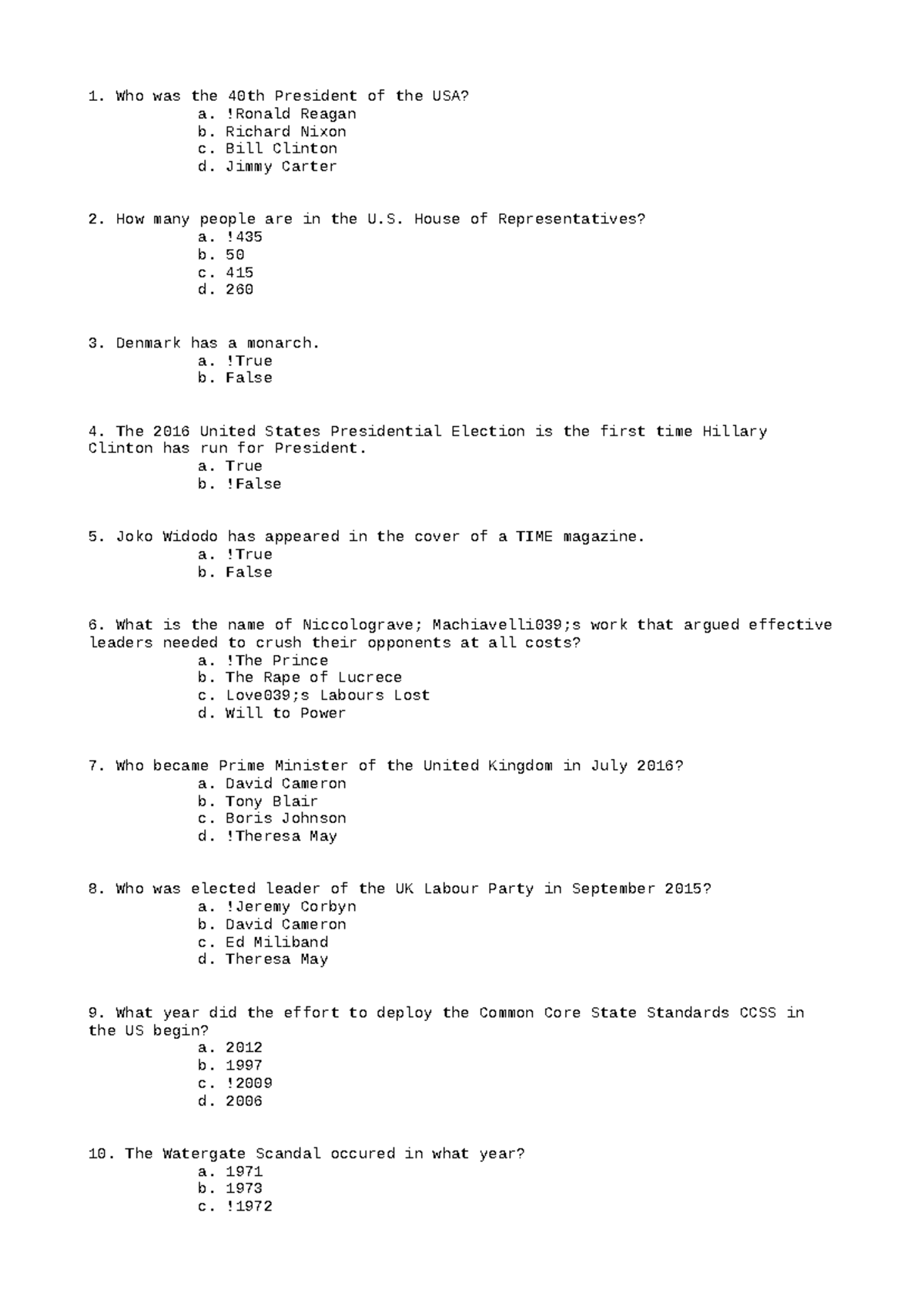 DANC344 Script Spring 2024 2 - Who was the 40th President of the USA? a ...