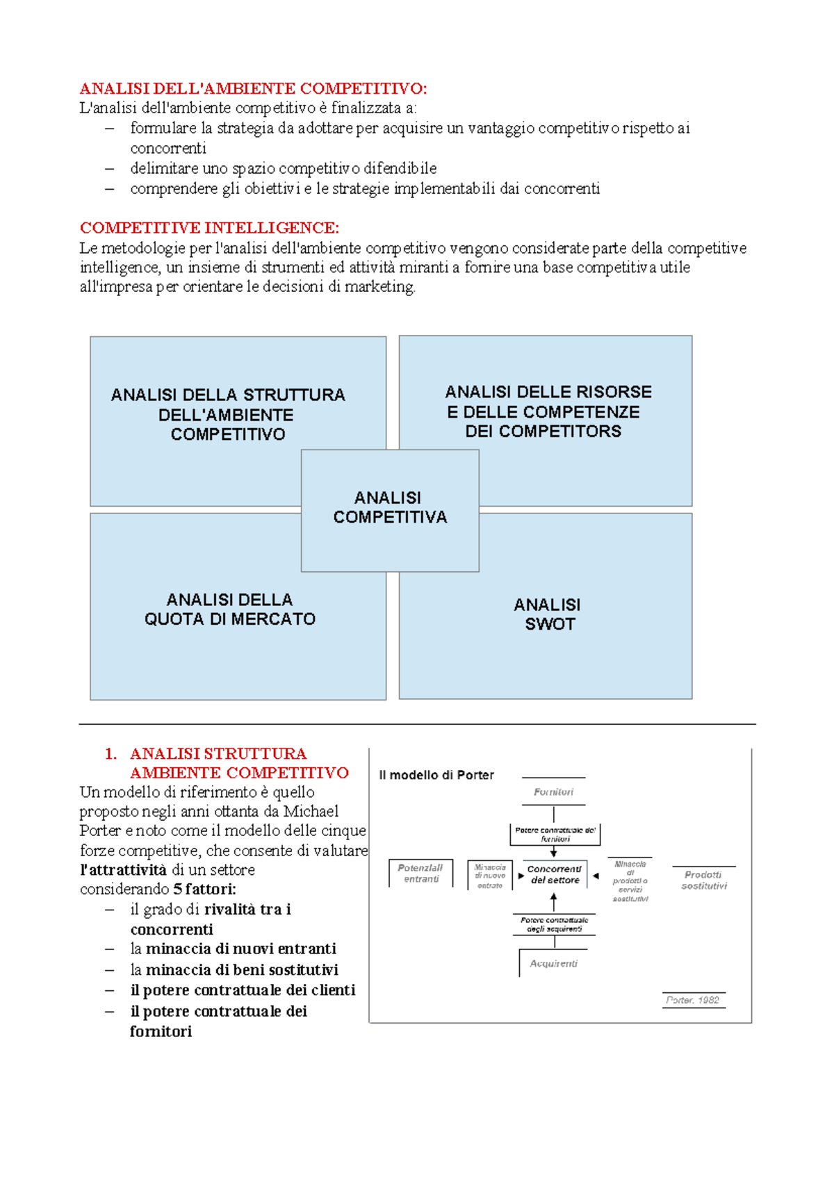 Analisi del marketing analitico - analisi ambiente competitivo 1 ...