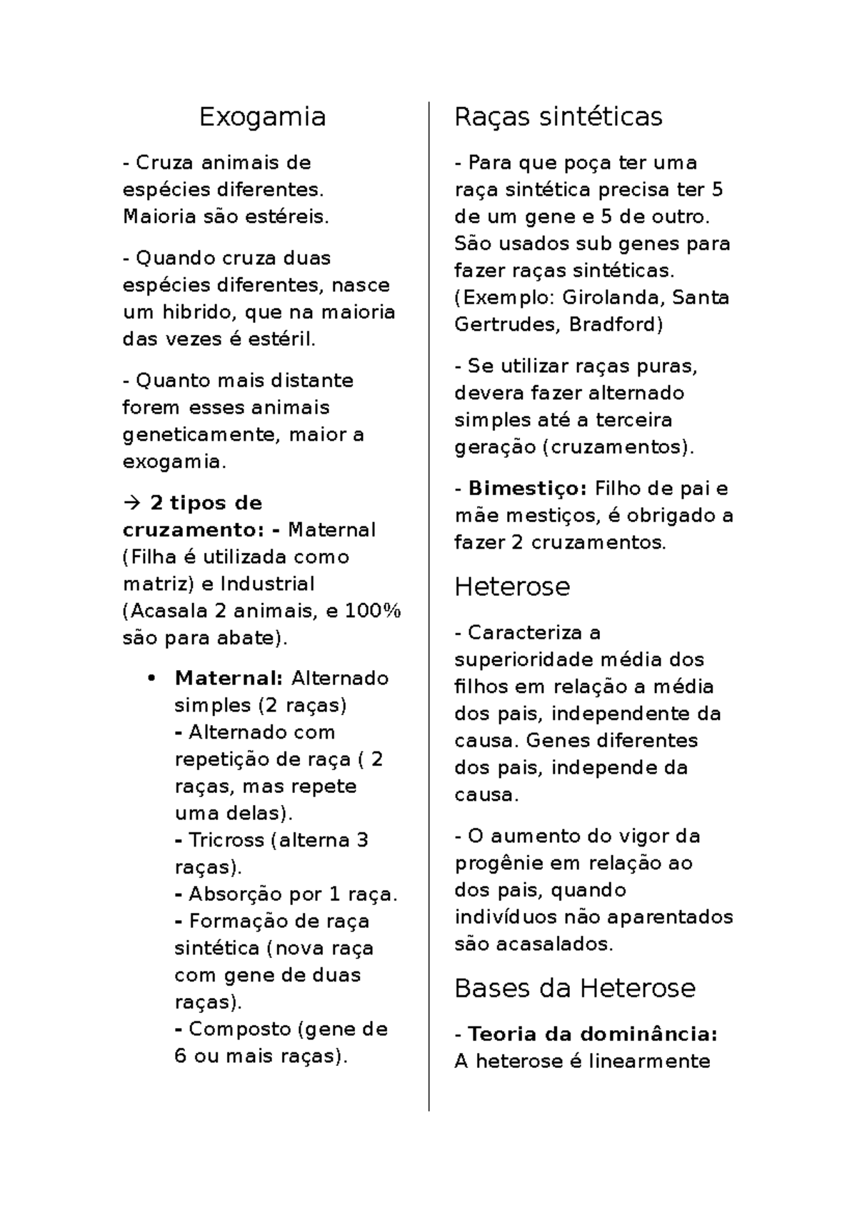 Exogamia - Exogamia Cruza animais de espécies diferentes. Maioria são ...