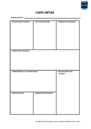 PASS Fiche Projet Professionnel V2 - Objectif : En relation avec les ...