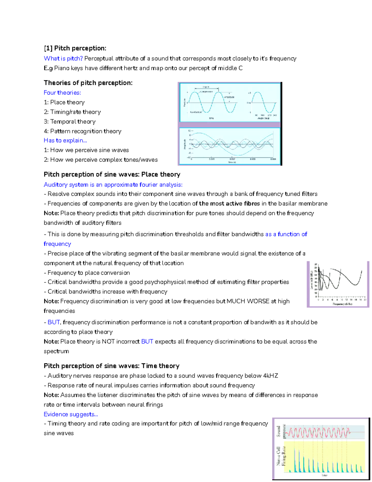 Week 3 Audition and Body senses - [1] Pitch perception: What is pitch ...