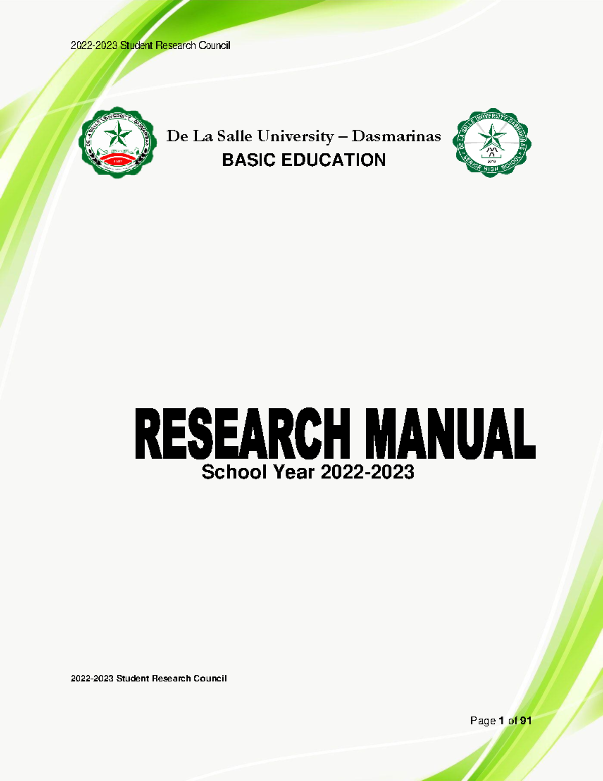 DLSU-D Basic Education Research Manual- SY 2022-2023 23 - De La Salle University – Dasmarinas ...