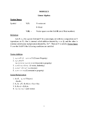 Linear Algebra 2 - Affine spaces Any subspace when shifted away from the origin makes affine ...